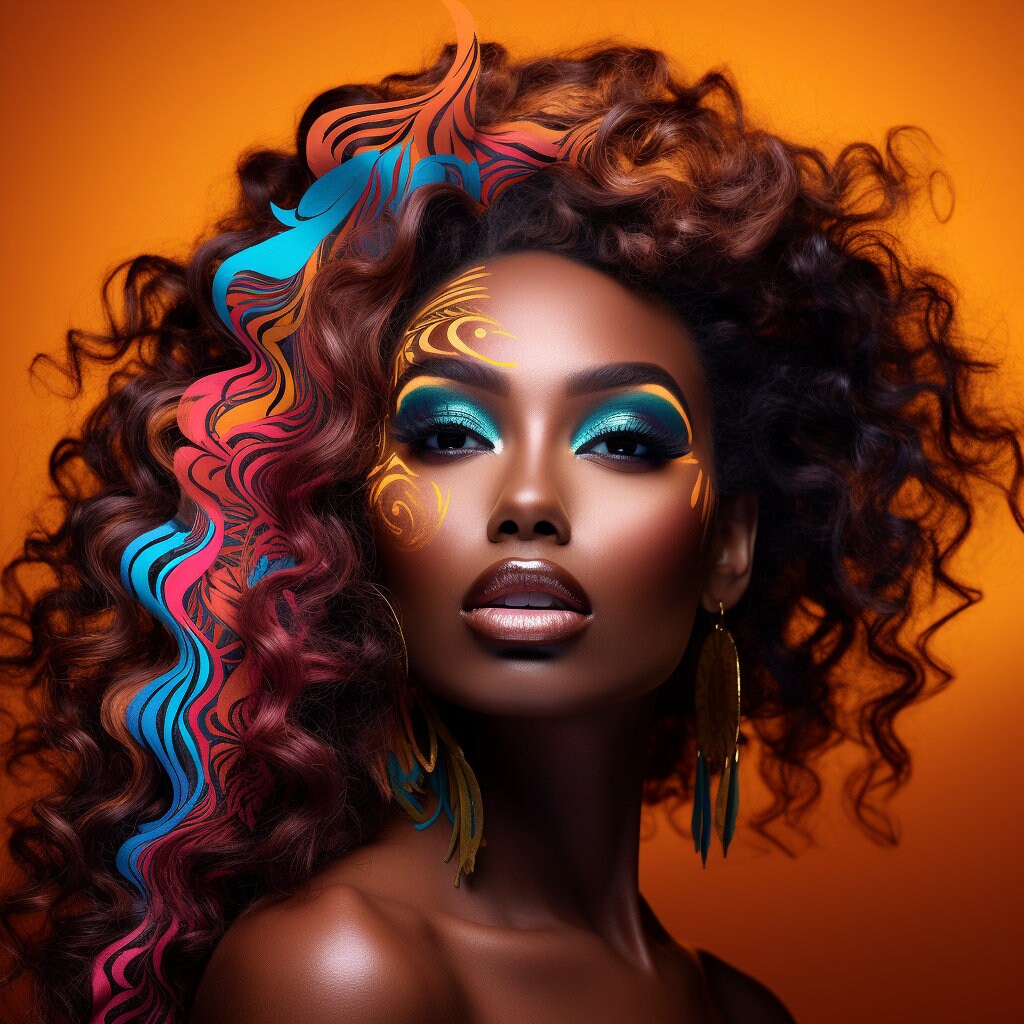Melanin Queen With Colorful Makeup, Wall Arts Digital Downloads - Etsy