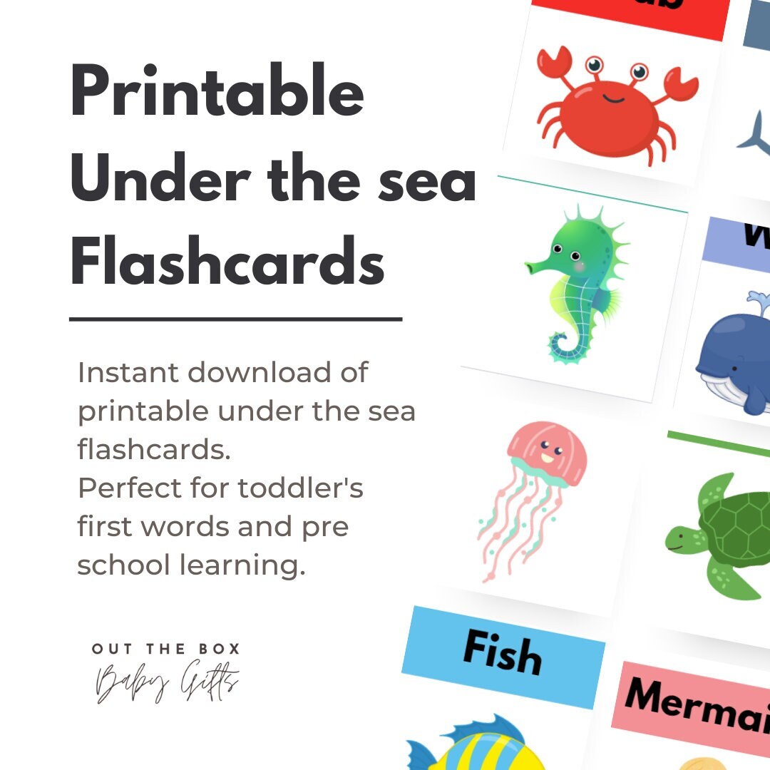 Printable Under the Sea Flashcards INSTANT DOWNLOAD - Etsy
