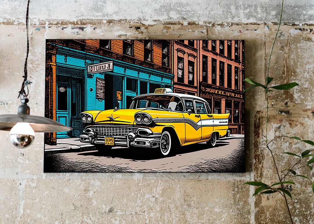 Urban Taxi Pop Splash - Pop Art Illustration - Etsy