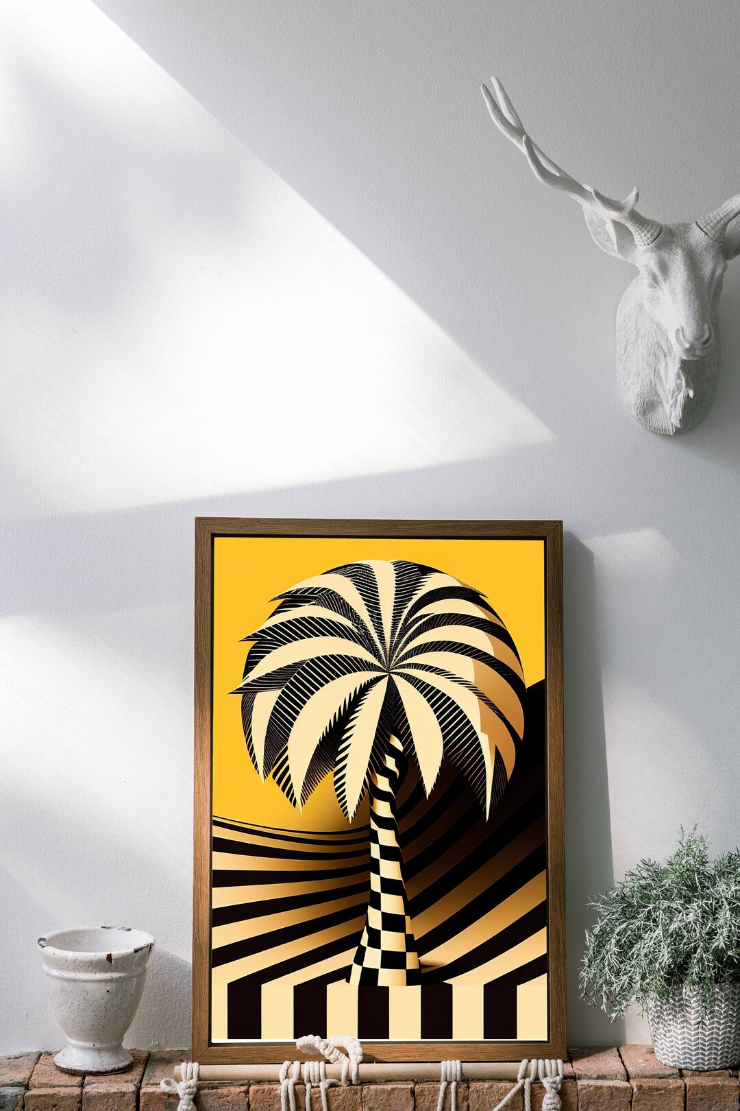 Palm Illusion: A Tropic Twist - Op Art Palm Tree - Etsy