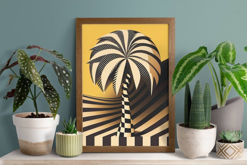 Palm Illusion: A Tropic Twist Op Art Palm Tree - Etsy