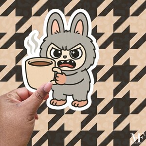 Labubu Gremlin Kiss-cut Stickers, Bunny Creature, Angry Overcaffeinated ...