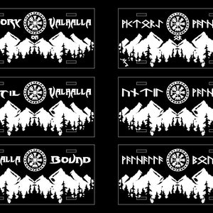 Norse Viking Valhalla Bound Runes Vegvisir Compass License Plate ...