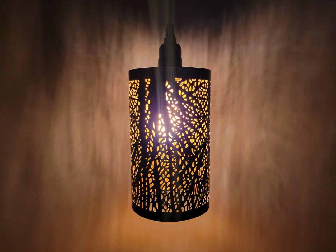 Rustic Metal Pendant Light Shade Lampshade Two Tone Gold Nature Branch ...