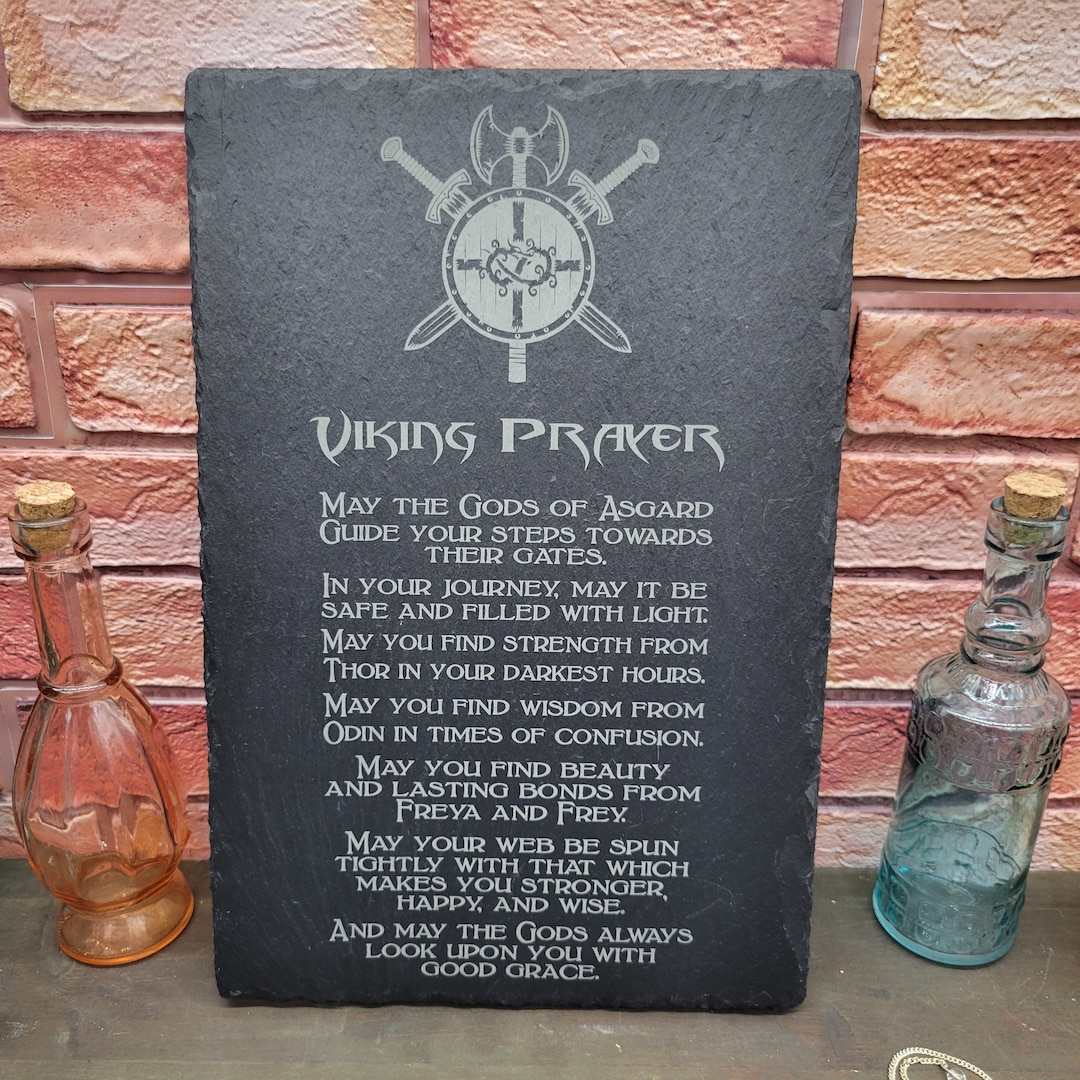 Viking Memorial Norse Slate Engraved Plaque Valhalla Viking Prayer ...