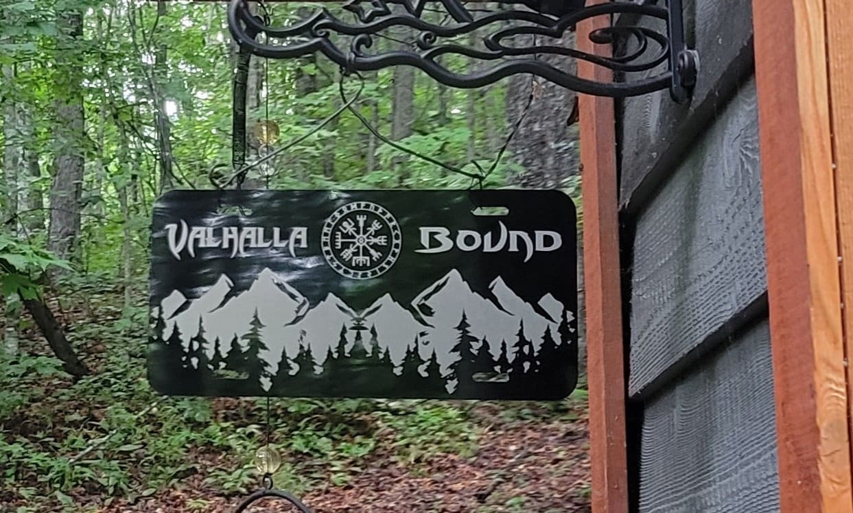 Norse Viking Valhalla Bound Runes Vegvisir Compass License Plate ...