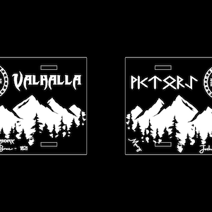 Norse Viking Valhalla Bound Runes Vegvisir Compass License Plate ...