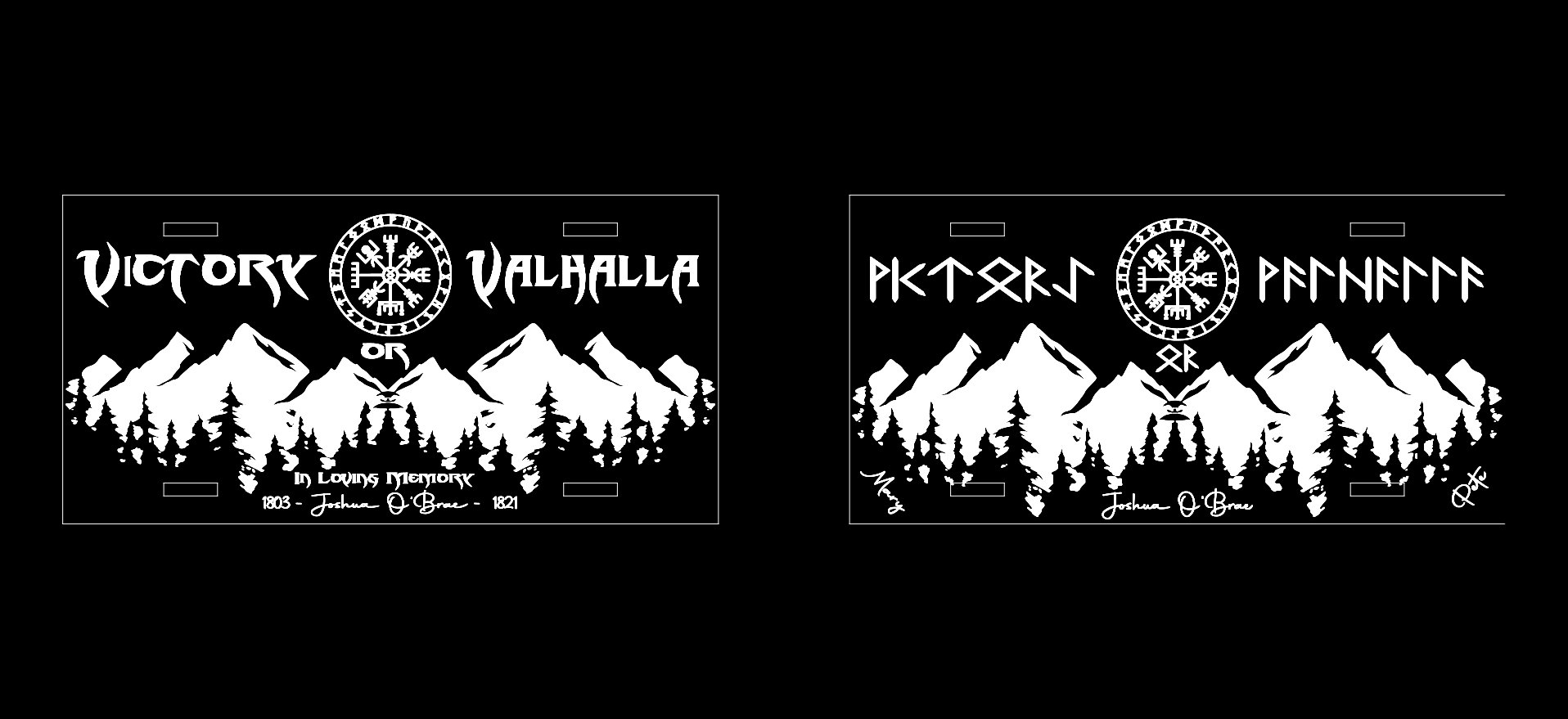 Norse Viking Valhalla Bound Runes Vegvisir Compass License Plate ...