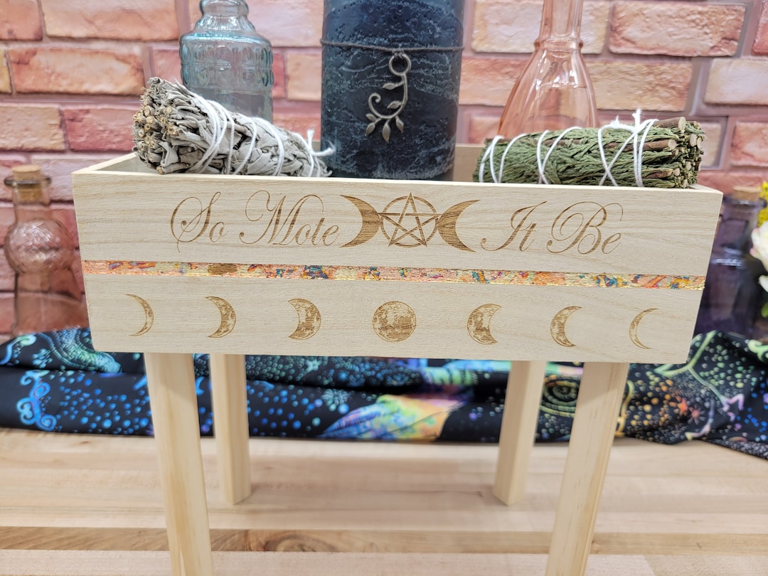 Riser Tray Moon Phase so Mote It Be Triple Moon Pentagram - Etsy