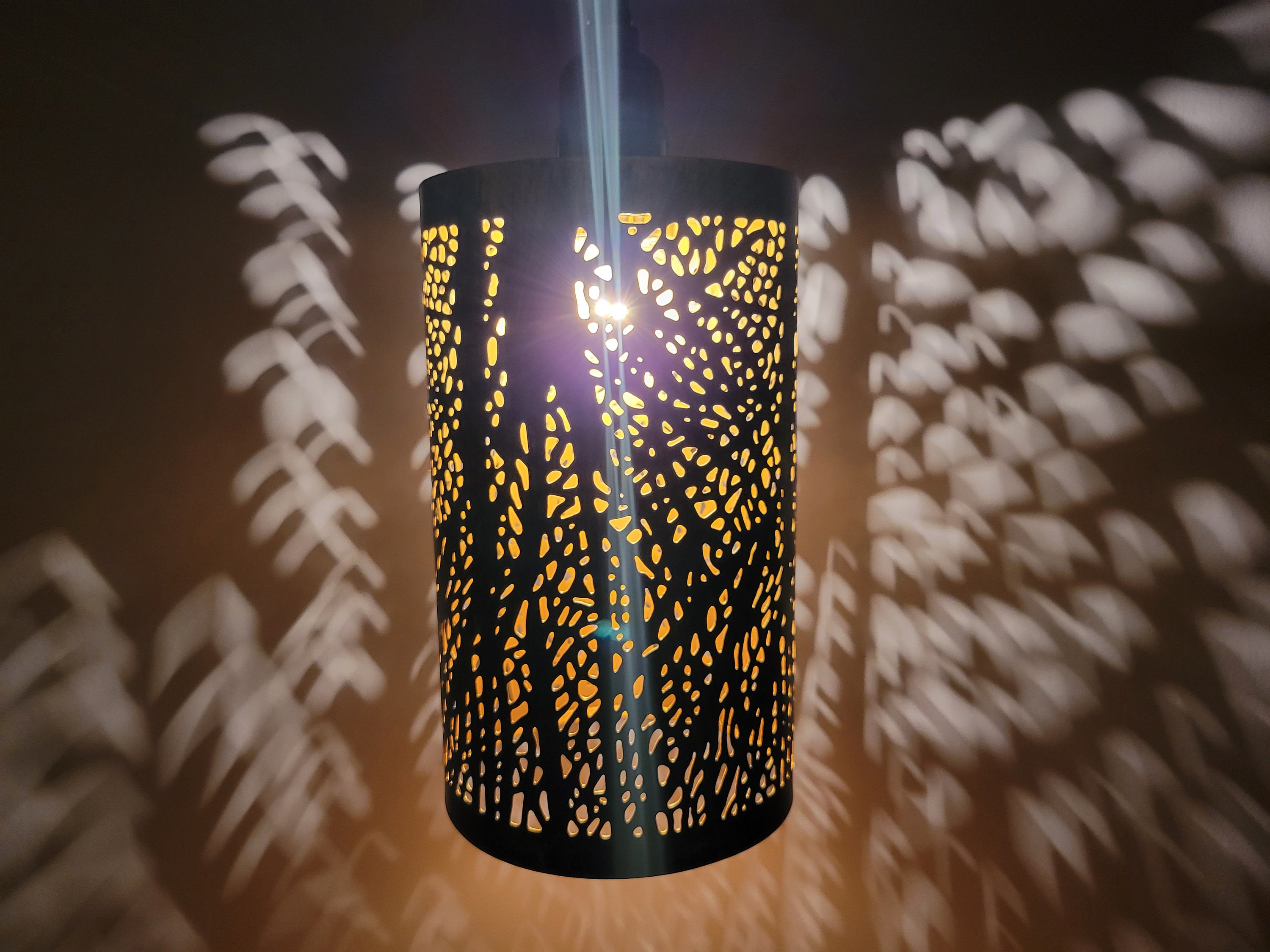 Rustic Metal Pendant Light Shade Lampshade Two Tone Gold Nature Branch ...