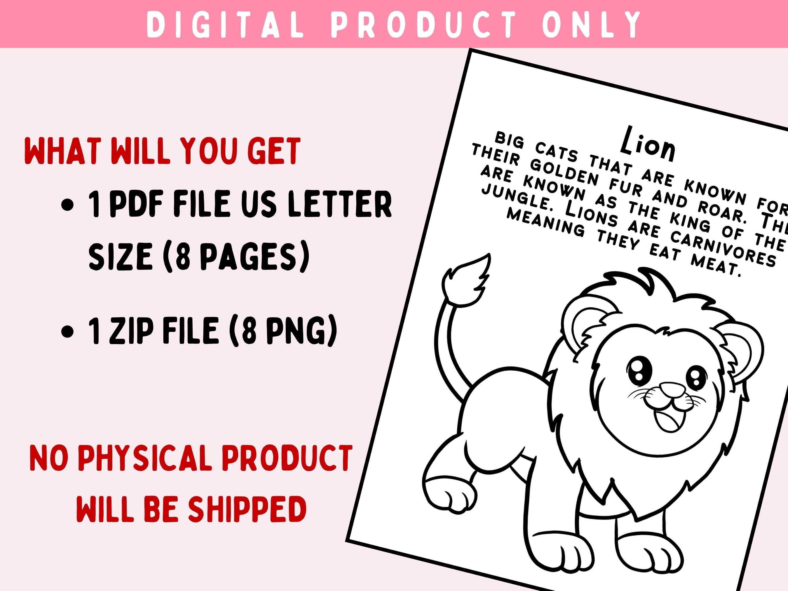 Kids Coloring Pages Cute Zoo Animals for Kids Printable PDF Coloring ...