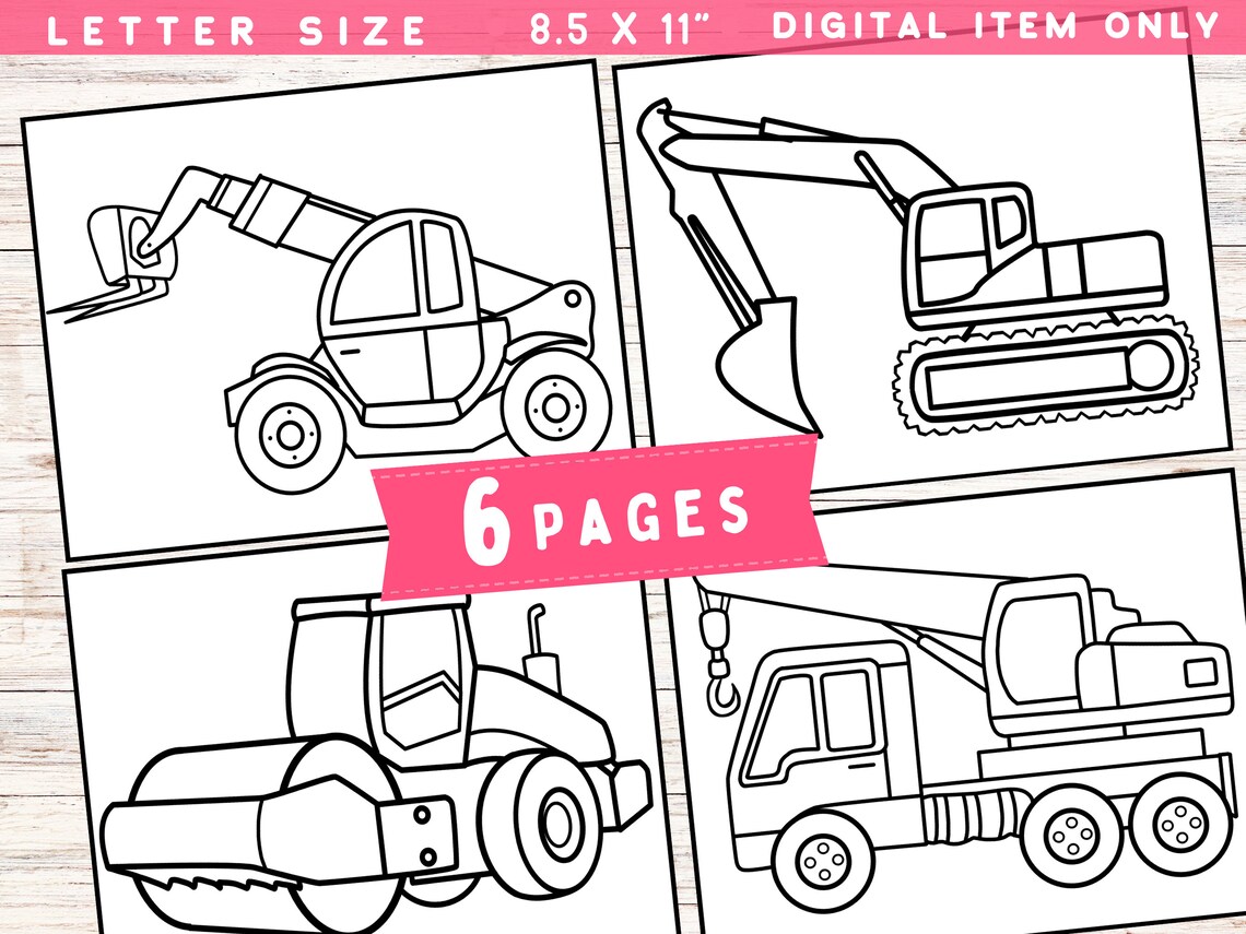 Trucks Coloring Pages for Kids Construction Truck for Children Activity ...