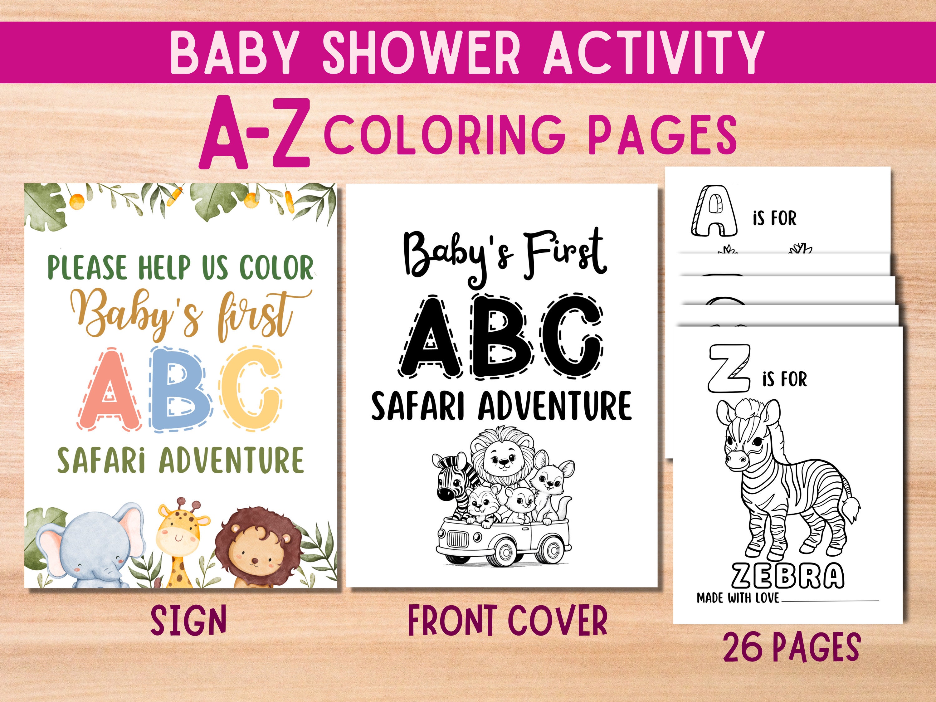 Baby Shower Activities Coloring Pages Baby's First ABC Alphabet Book ...