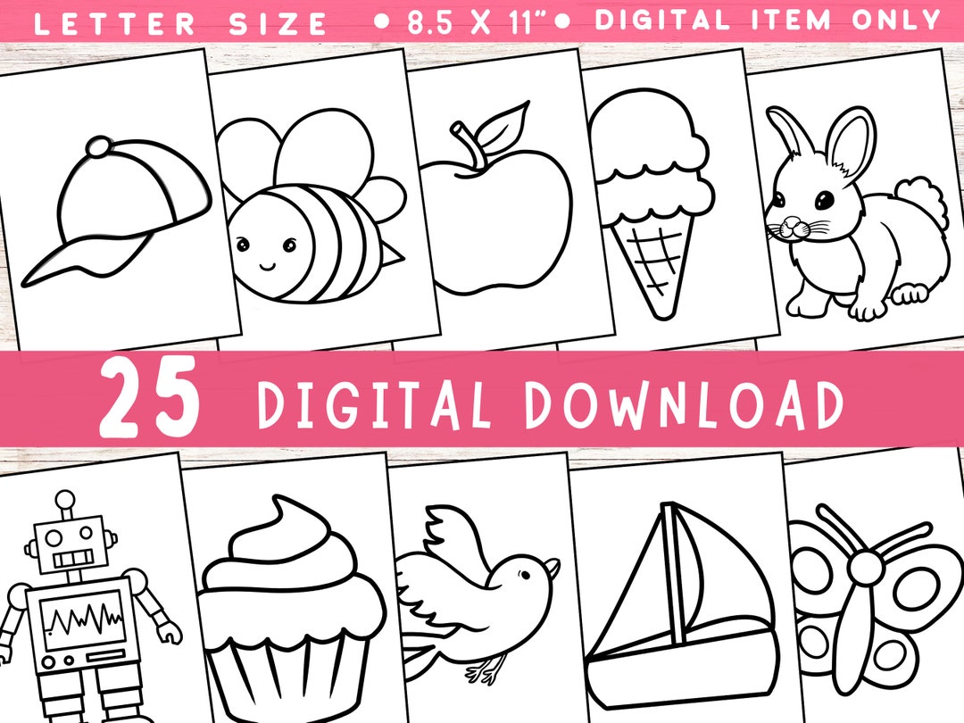 Coloring Page for Kids, Toddlers Activity for Preschoolers, Simple ...