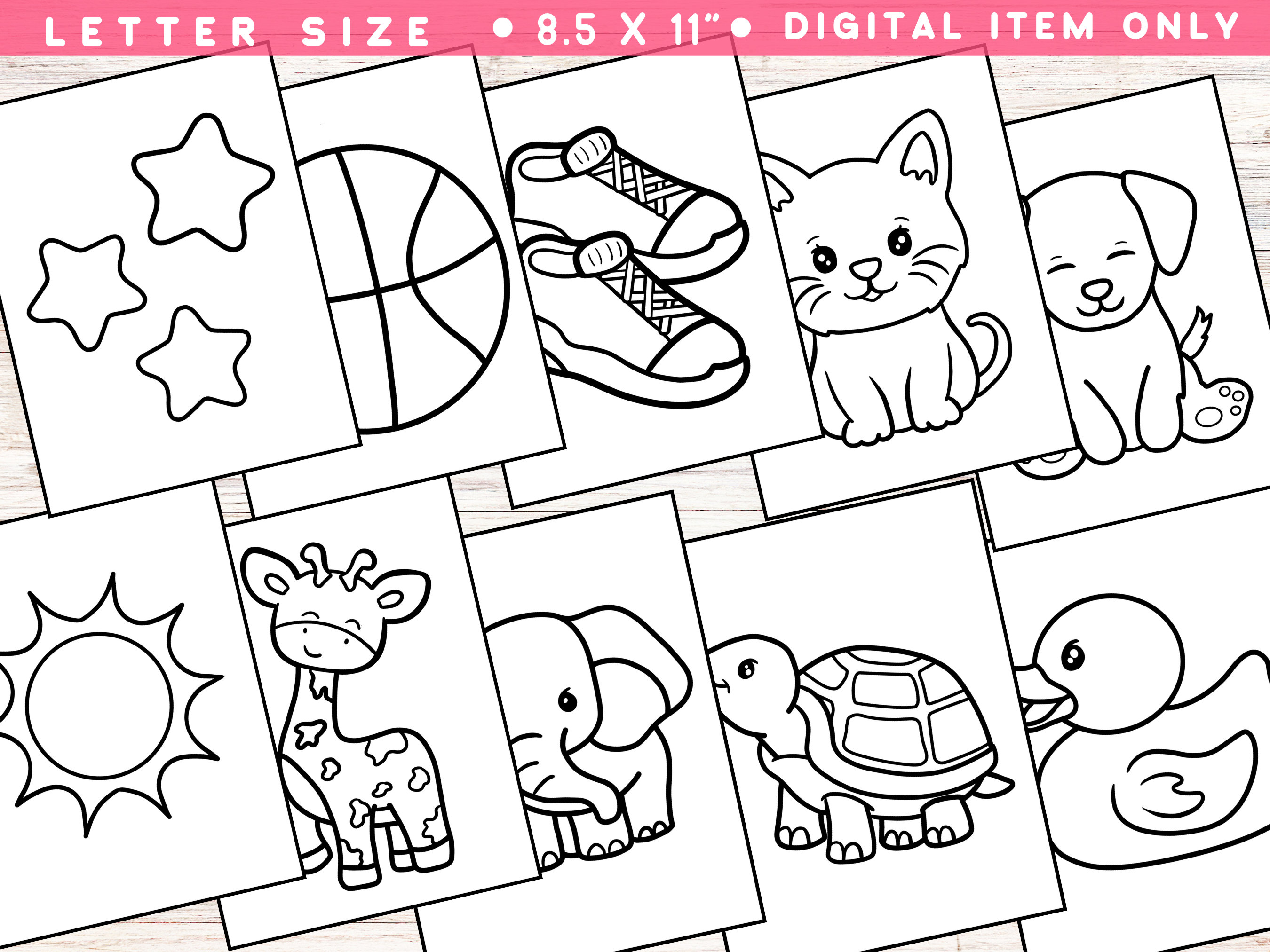 Coloring Page for Kids, Toddlers Activity for Preschoolers, Simple ...