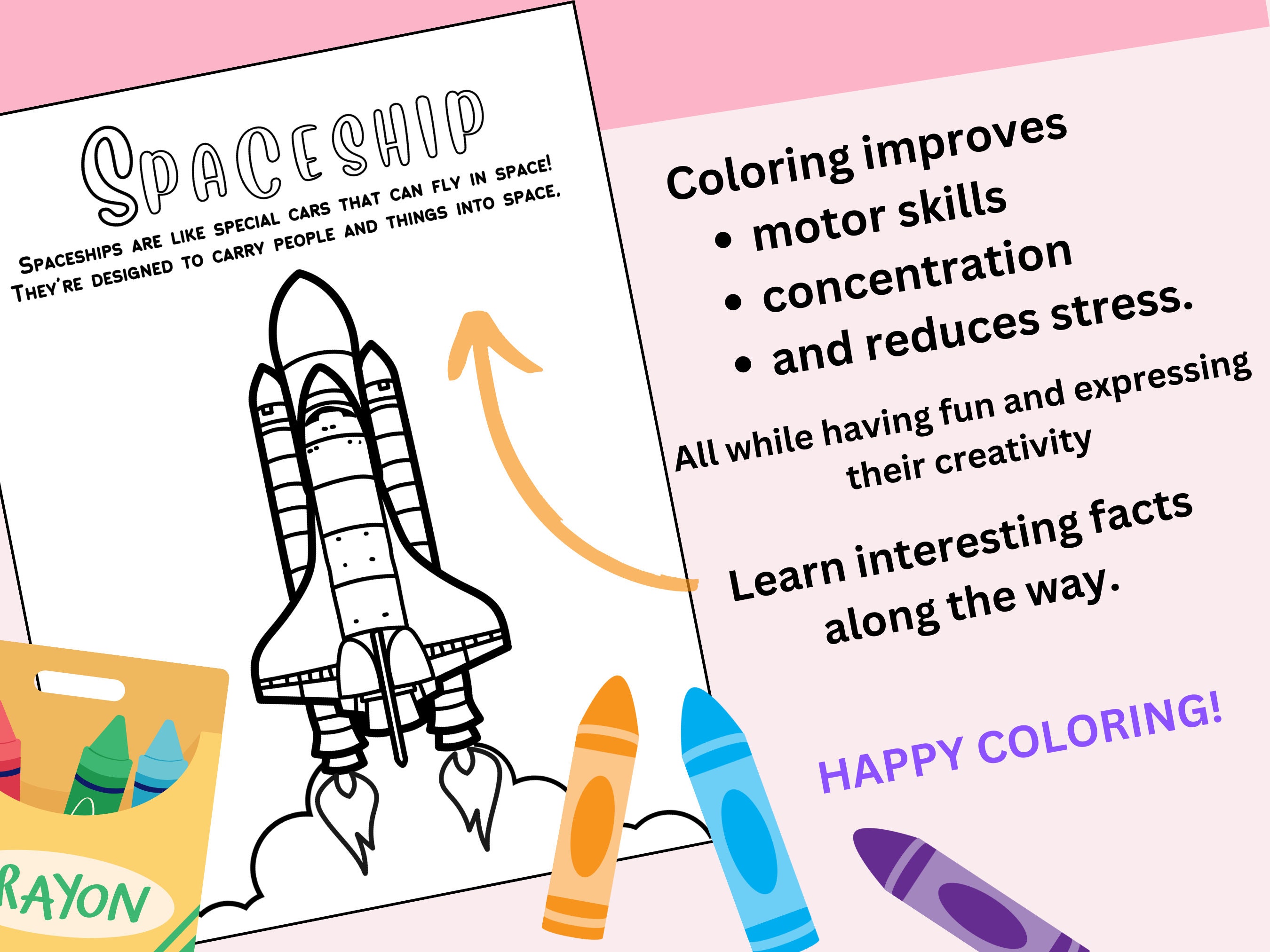 Space Adventure Astronaut Coloring Pages for Kids Activity Worksheet ...