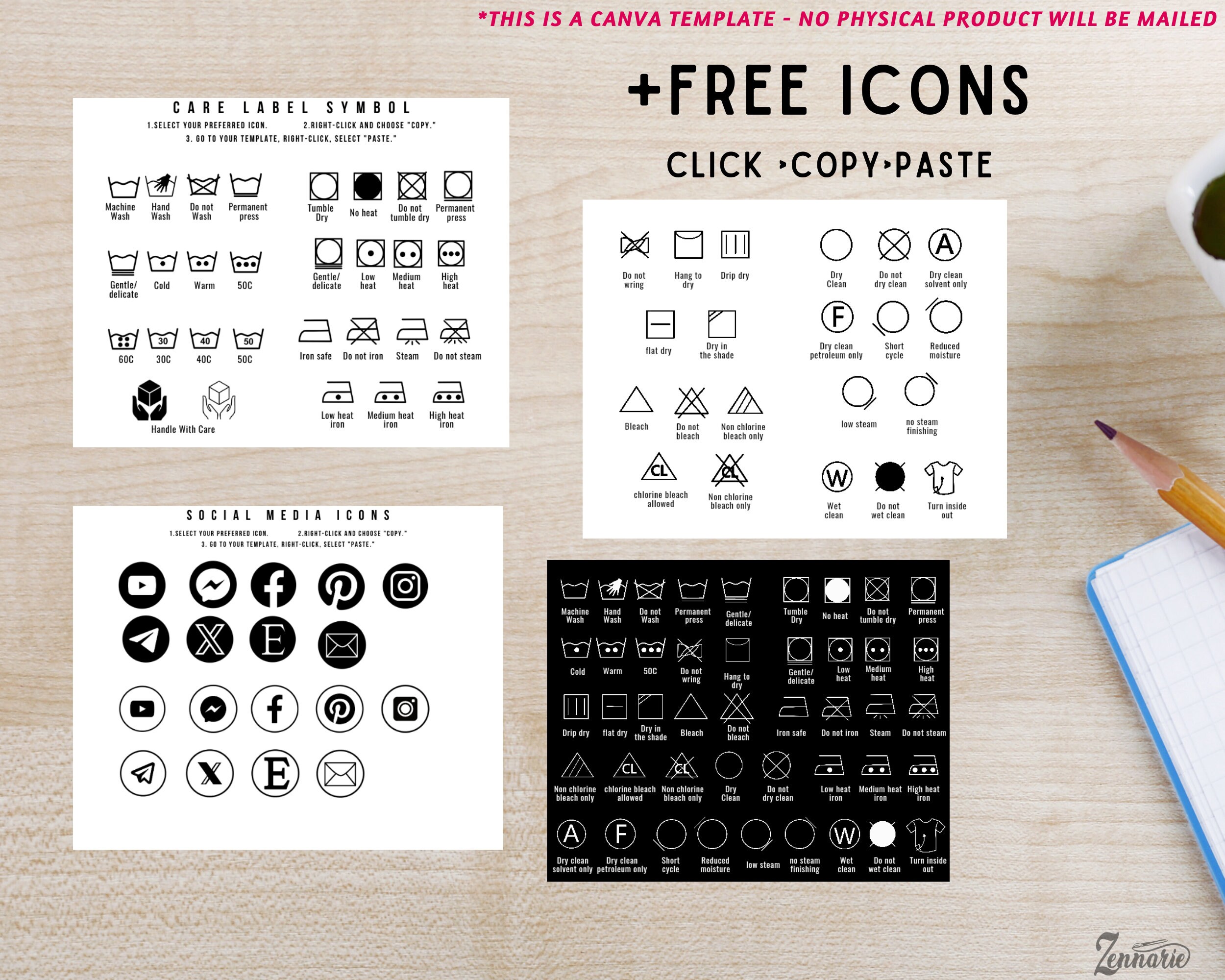 Editable Neck Label for Small Business Clothing Tagless Care ...