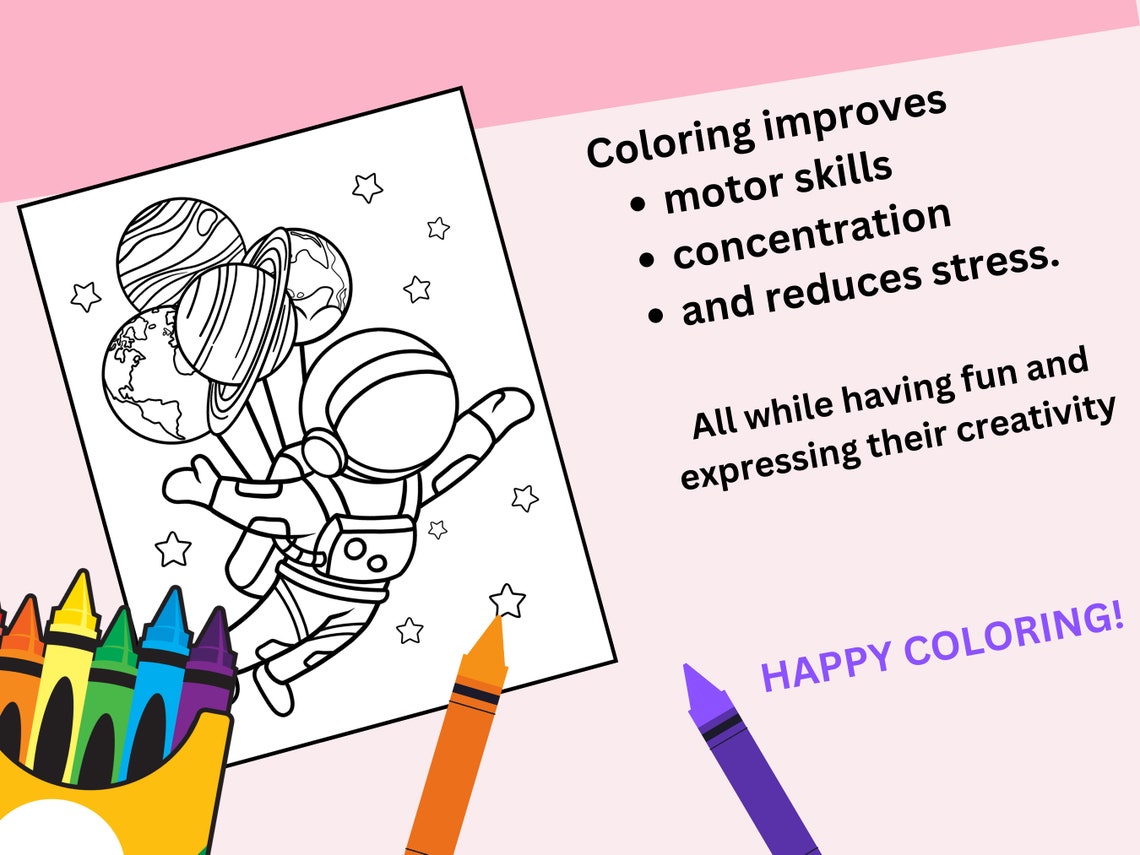 Astronaut Coloring Pages for Kids Cute Space Astronauts Printable for ...