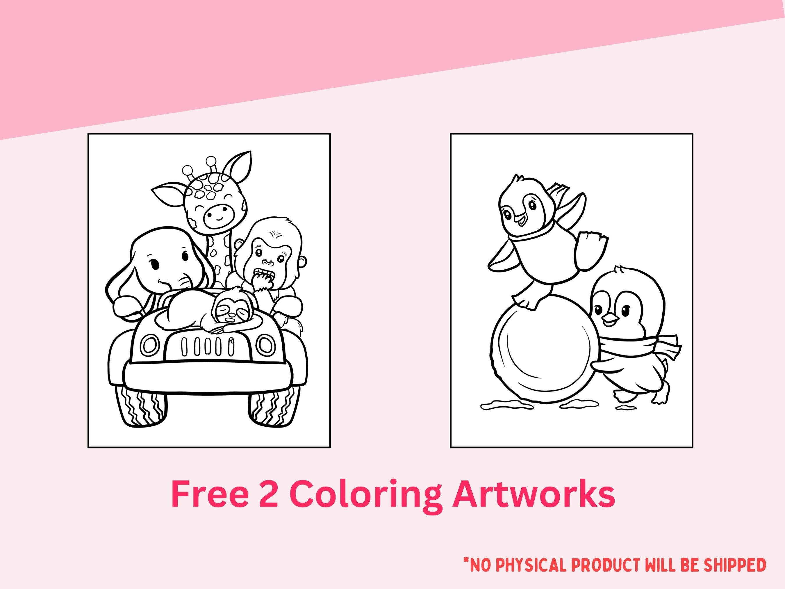 Kids Coloring Pages Cute Zoo Animals for Kids Printable PDF Coloring ...