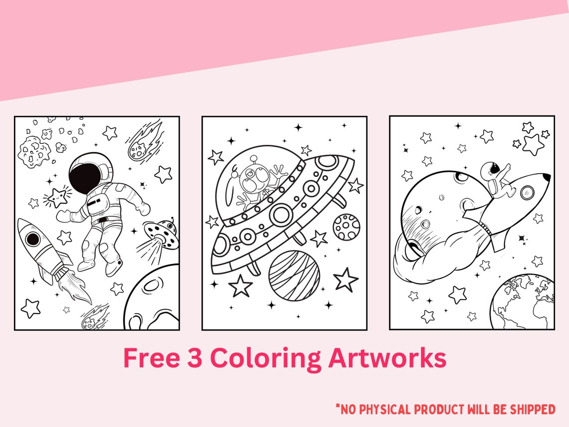 Space Planets Coloring Pages for Kids Worksheets Astronauts Rockets PDF ...