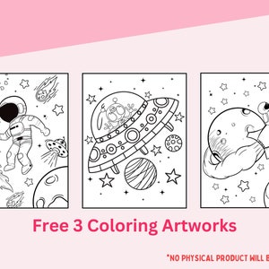 Space Planets Coloring Pages for Kids Worksheets Astronauts Rockets PDF ...