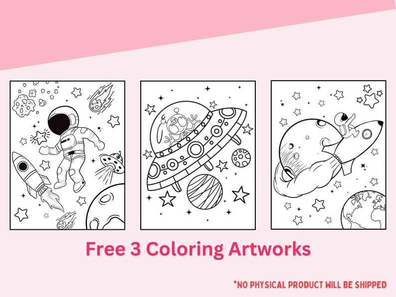 Space Planets Coloring Pages for Kids Worksheets Astronauts Rockets PDF ...