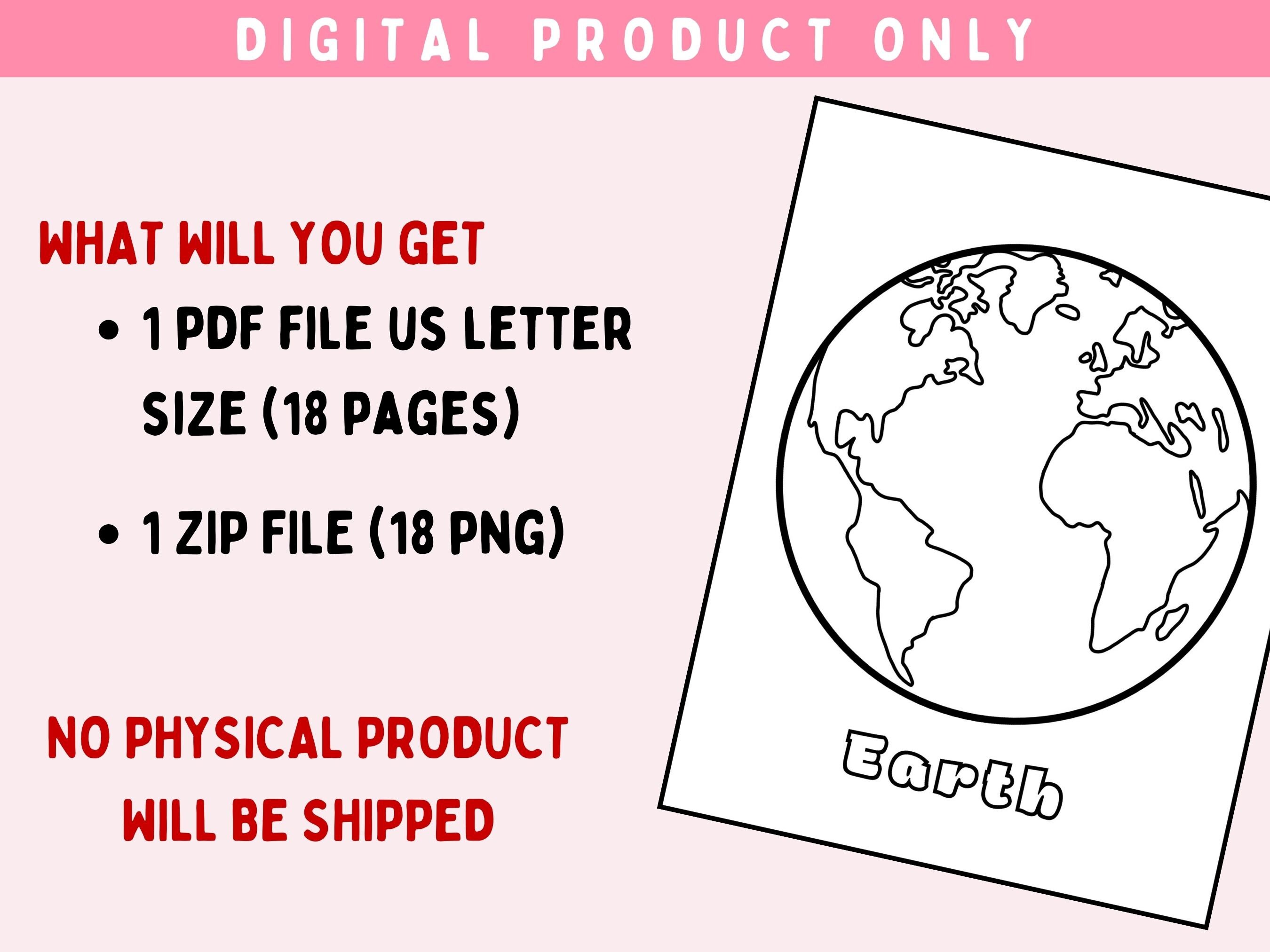 Space Planets Coloring Pages for Kids Worksheets Astronauts Rockets PDF ...