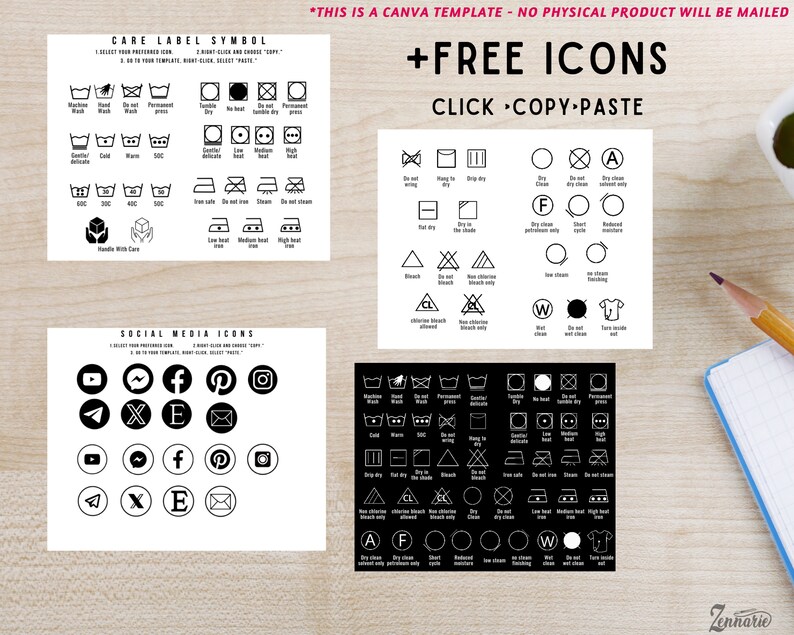 Editable Neck Label Canva Template for Clothing Business Tagless Label ...