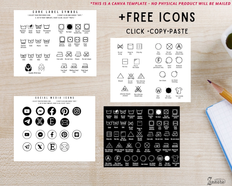 Editable Clothing Tagless Label Template for Small Business Garment ...