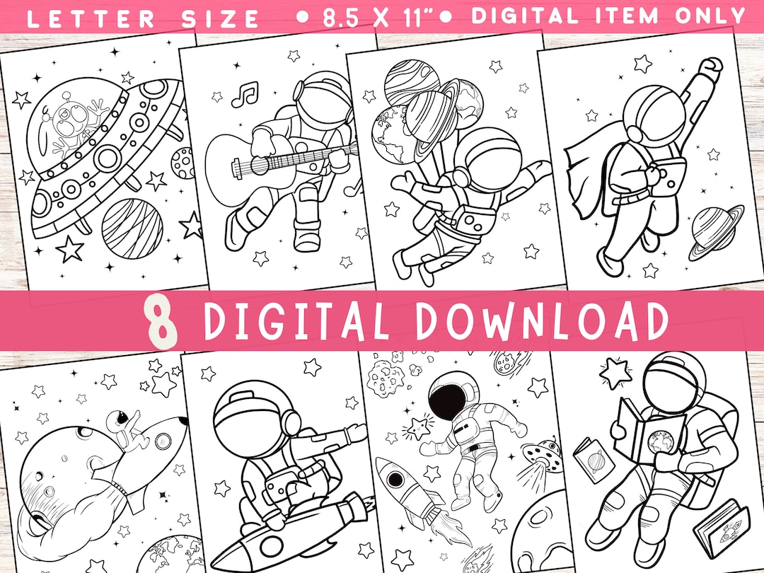 Astronaut Coloring Pages for Kids Cute Space Astronauts Printable for ...