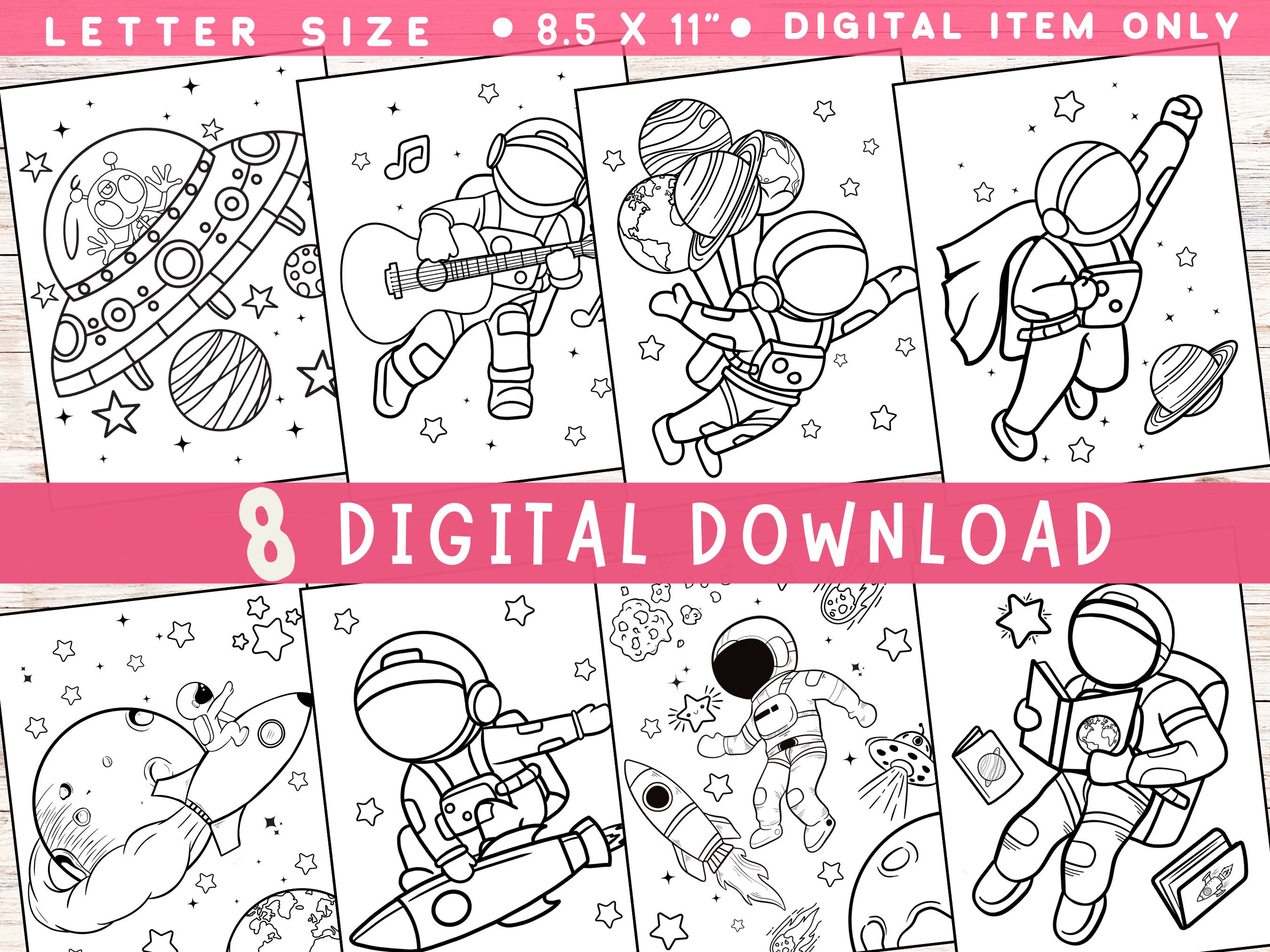 Astronaut Coloring Pages for Kids Cute Space Astronauts Printable for ...