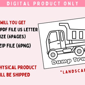 Truck Coloring Pages for Kids Construction Trucks Activity for Children ...