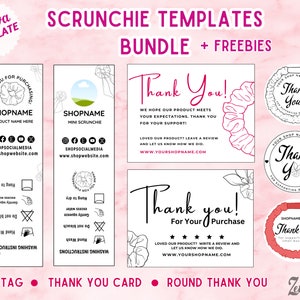 Editable Scrunchie Tag Template for Small Businesses Customizable Easy ...