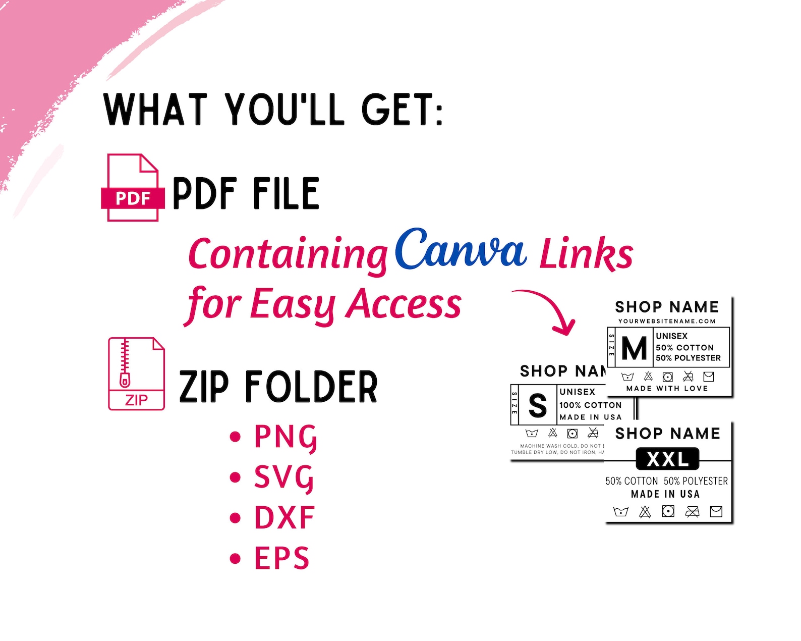 Editable Clothing Tagless Label Template for Small Business Garment ...