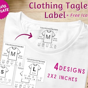 Editable Neck Label for Small Business Clothing Tagless Care ...