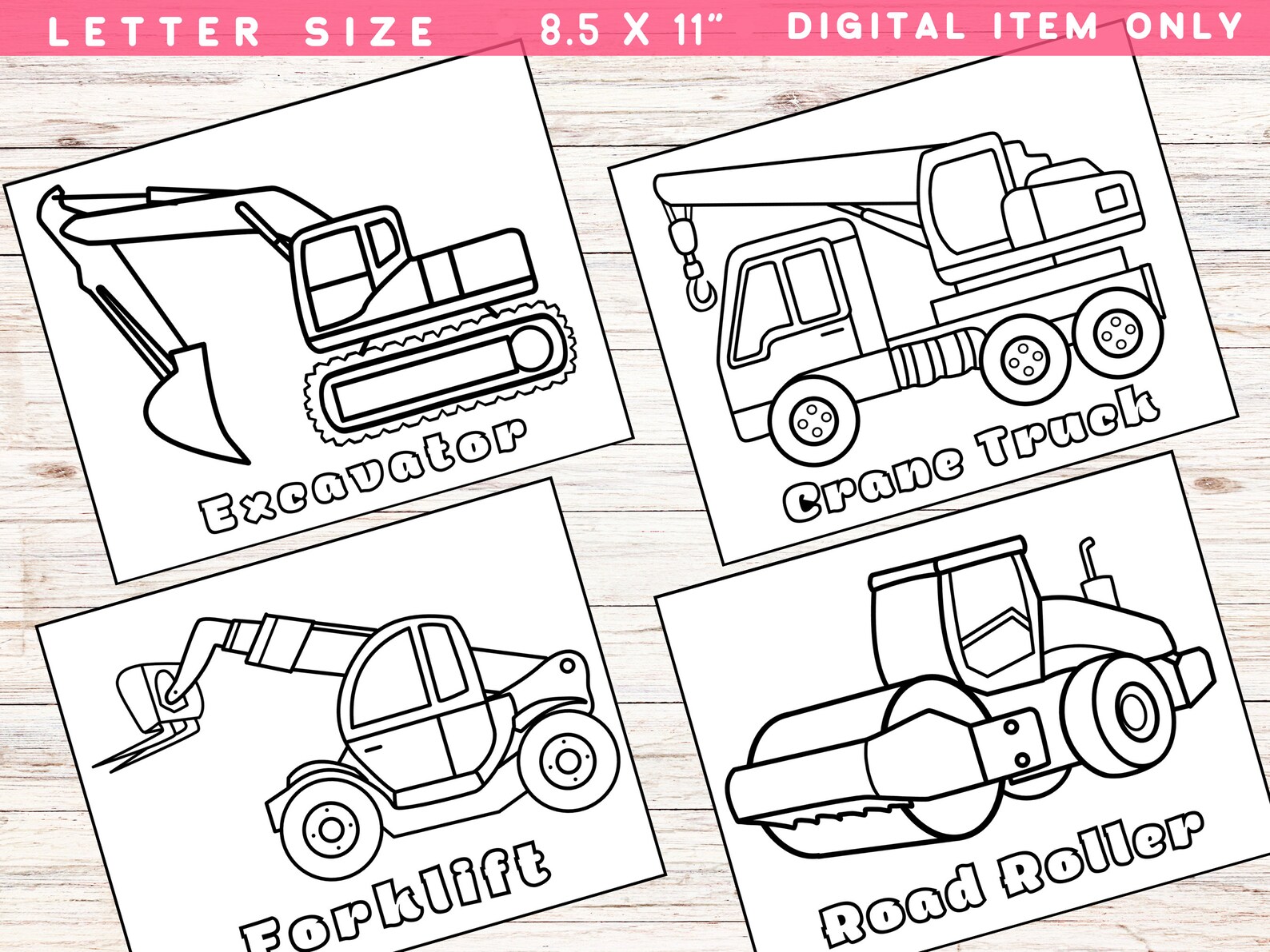 Truck Coloring Pages for Kids Construction Trucks Activity for Children ...