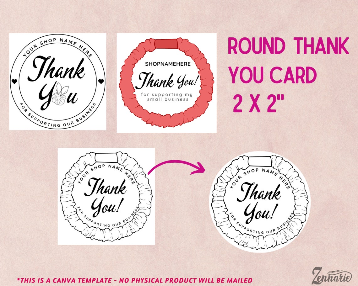 Editable Scrunchie Tag Template for Small Businesses Customizable Easy ...