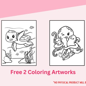 Water Animals Coloring Pages Cute Marine Animals Instant Download ...