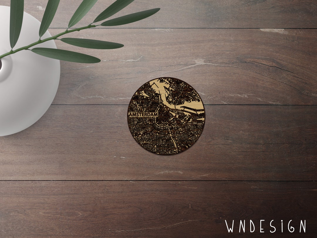 City and Village Map Coasters Amsterdam - Etsy