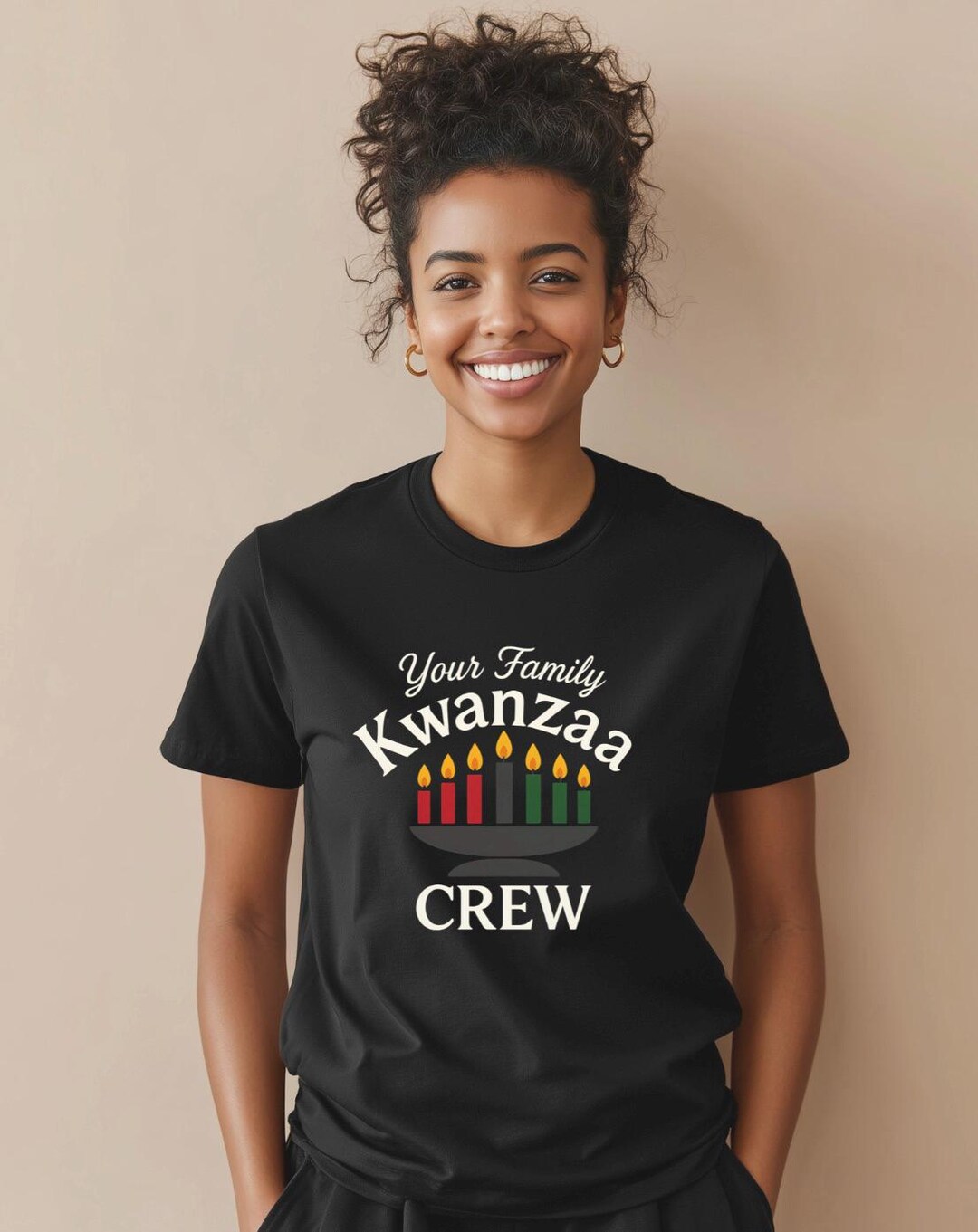 Personalized Kwanzaa Shirt, Family Kwanzaa Crew Tee, Custom Kinara ...