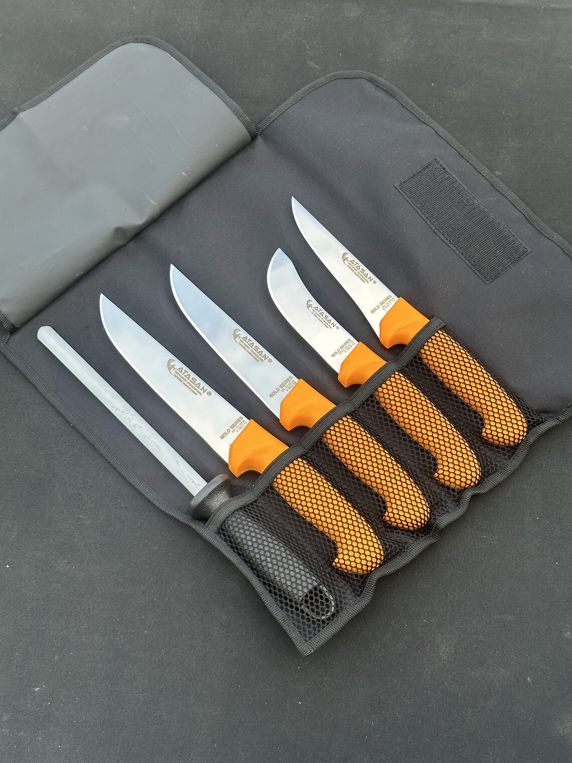 Handmade Gold Butcher Set 1 With Special Carrying Bag I Kitchen Knife ...