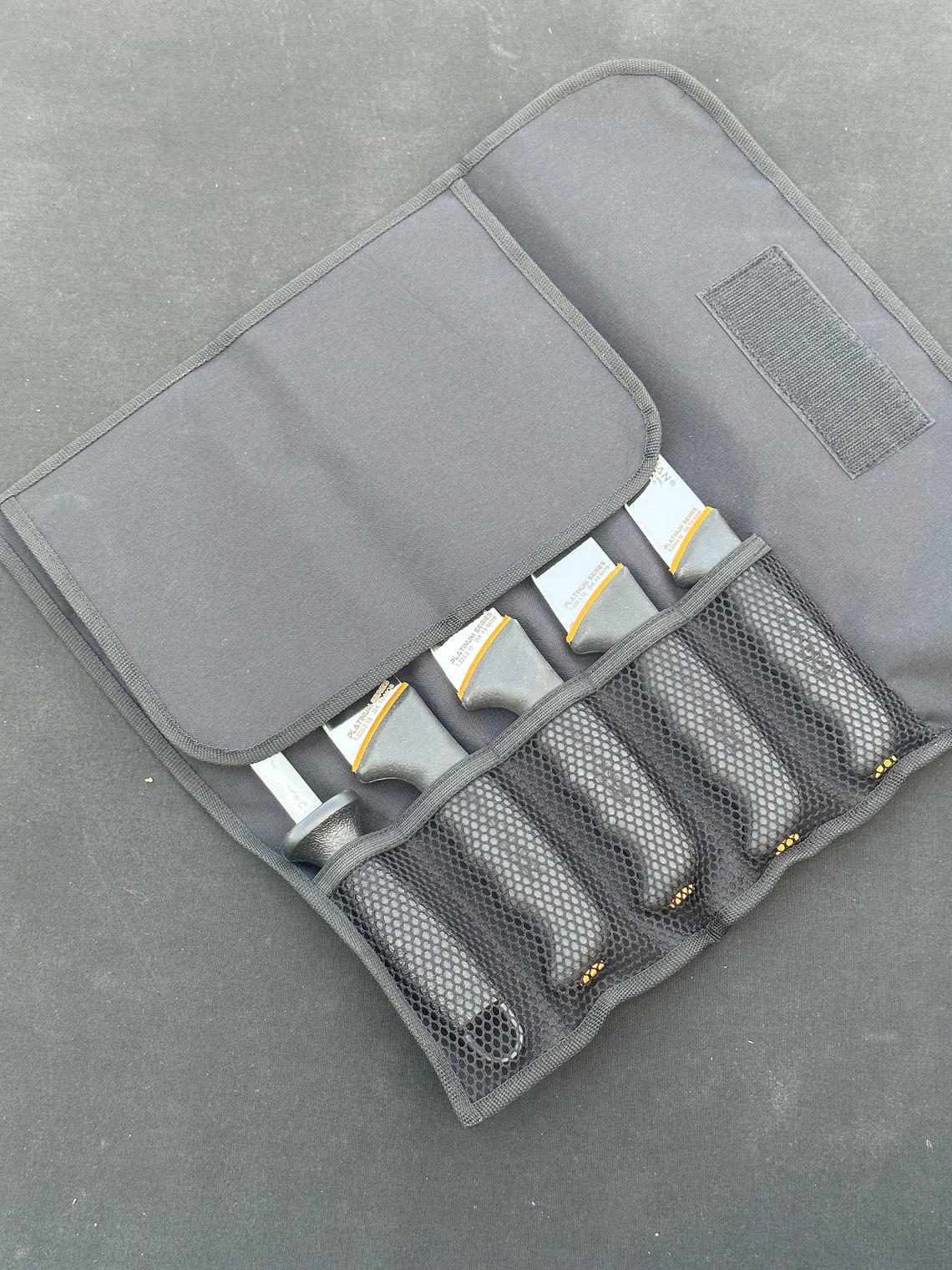 Handmade Platinium Butcher Knife Set With Carrying Bag - Etsy