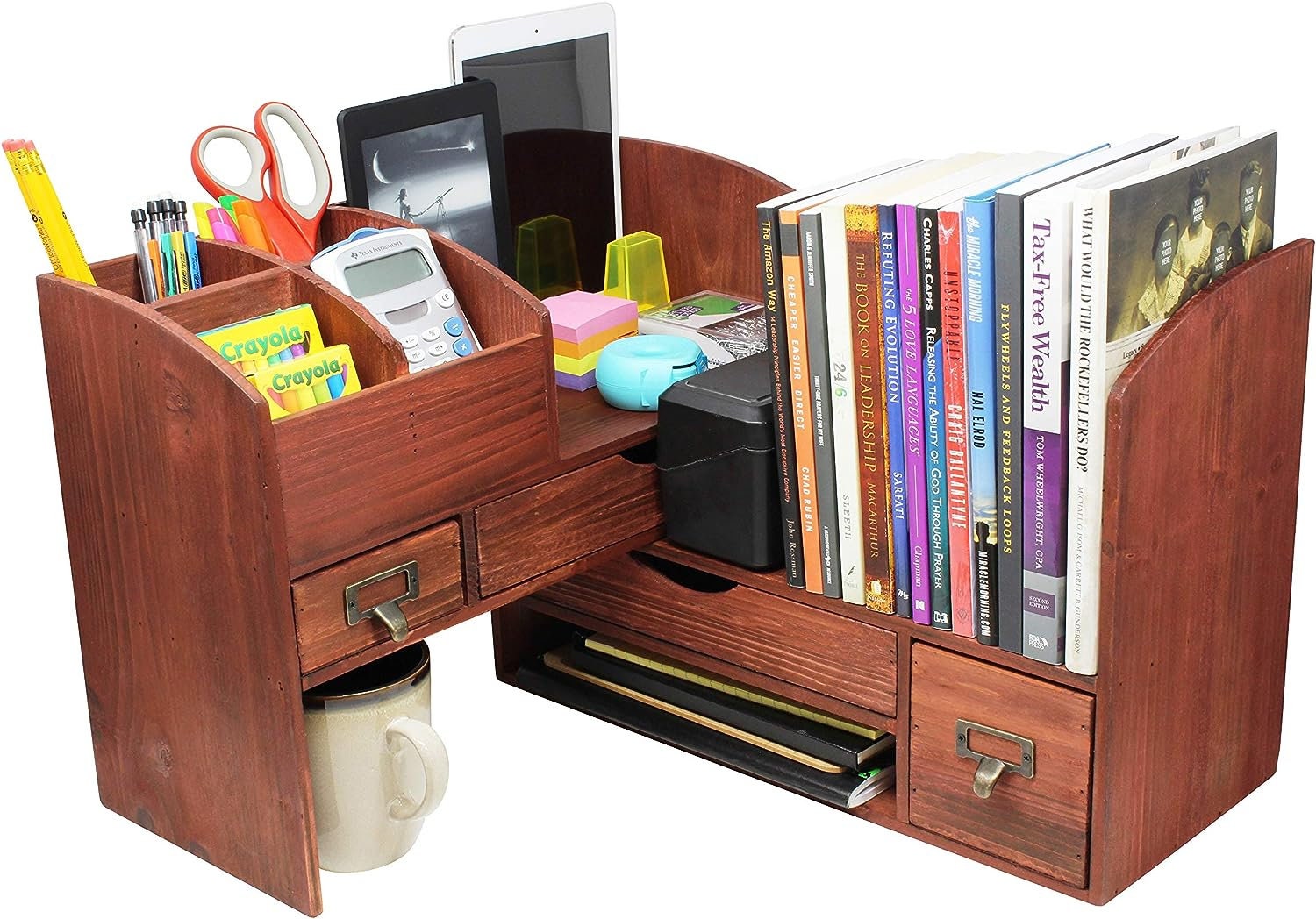 Adjustable Wooden Office Desk Organizer Office Desk Storage Desktop ...