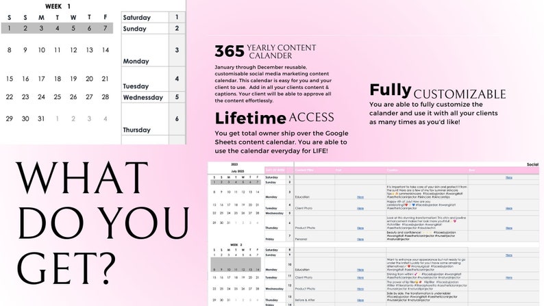 Social Media Content Calendar - Etsy