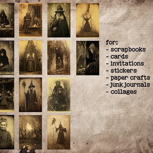 Witch Photos, Halloween Journal Page, Scrapbooking, Digital Retro ...