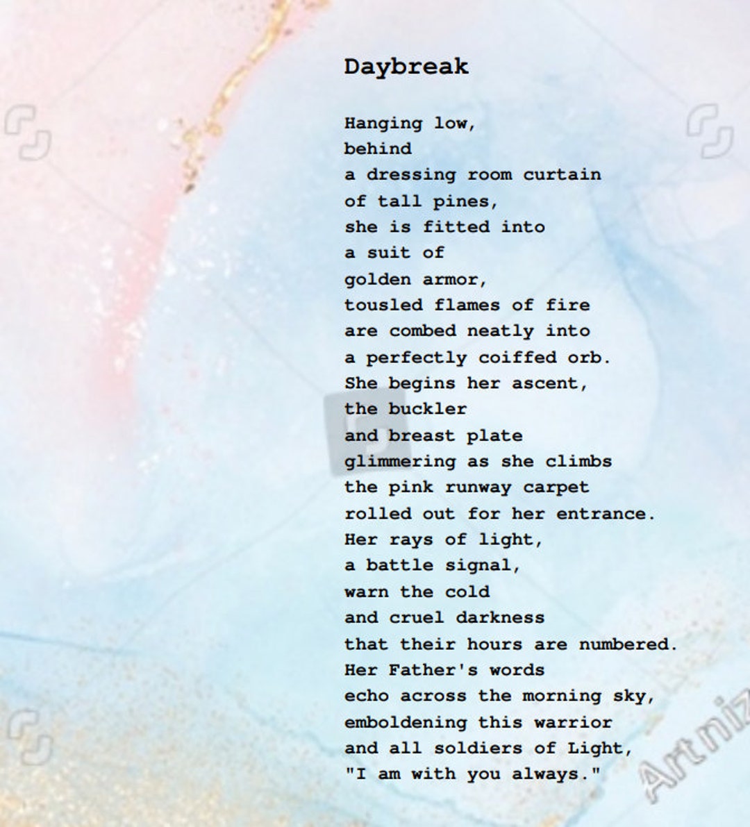 Christian Devotional Poetry Print--daybreak - Etsy