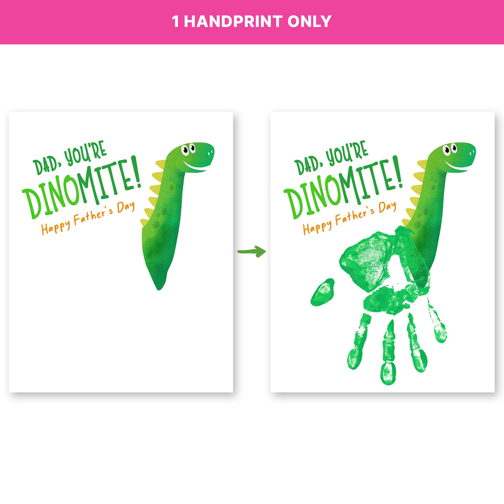 Dinosaur Handprint Craft Fathers Day Gift Diy Card Sea Animals ...