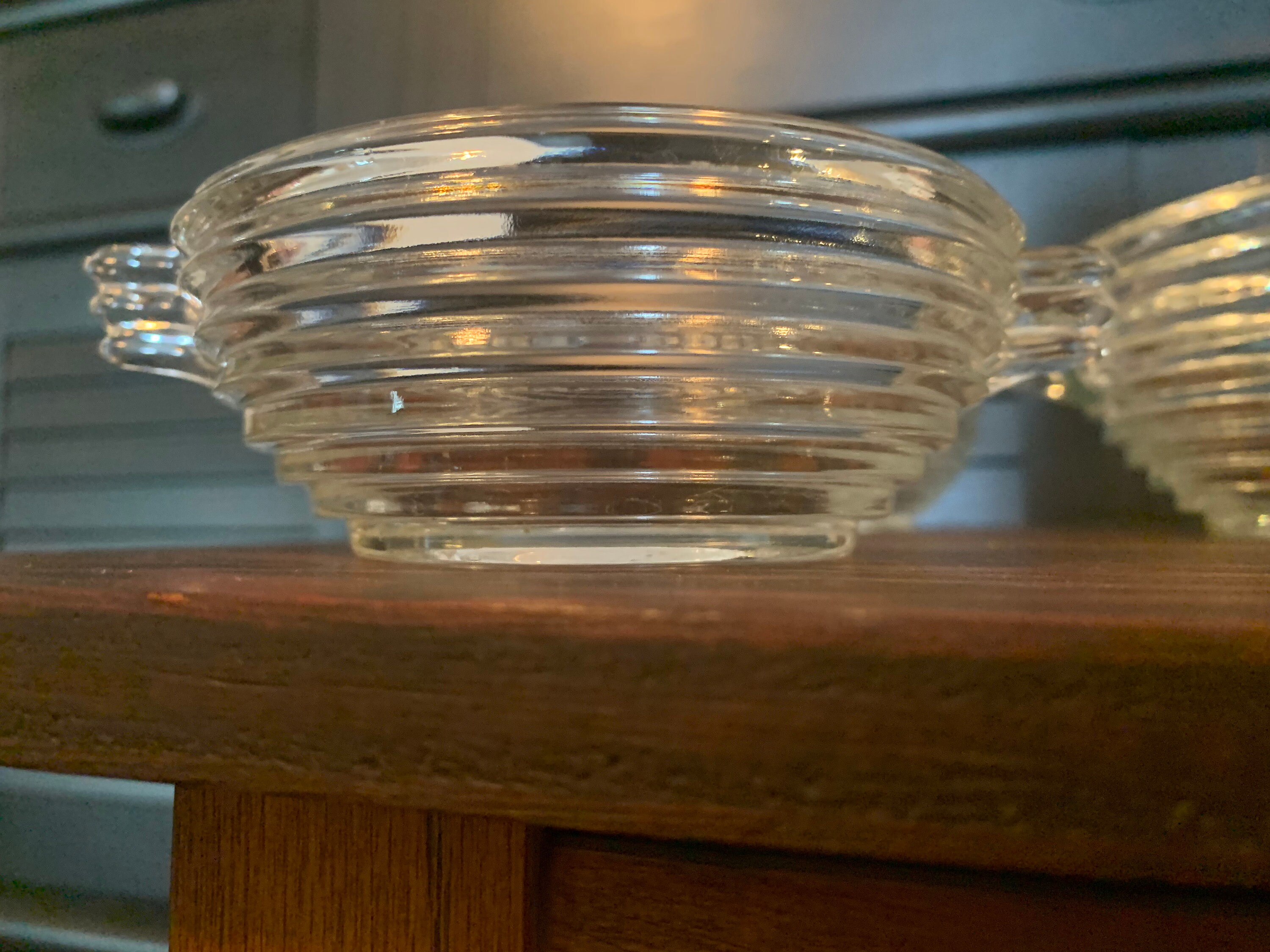 Set of Manhattan Clear Ribber Depression Glass Bowls by Anchor Hocking ...