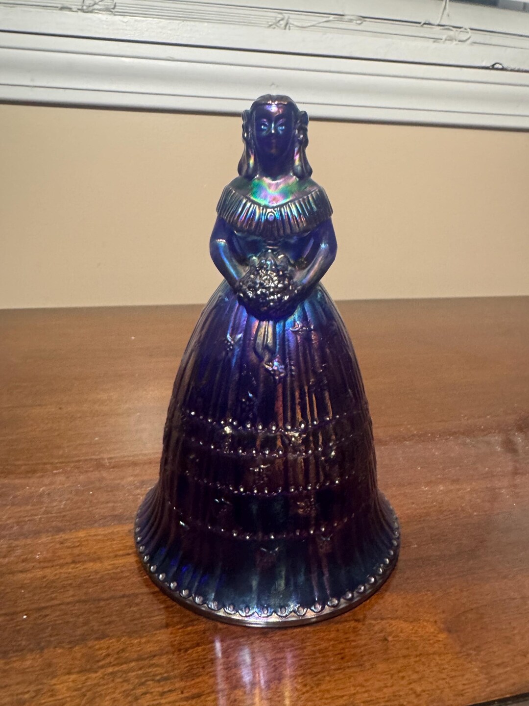 Imperial Glass Cobalt Carnival Glass Suzanne Bell Figurine - Etsy