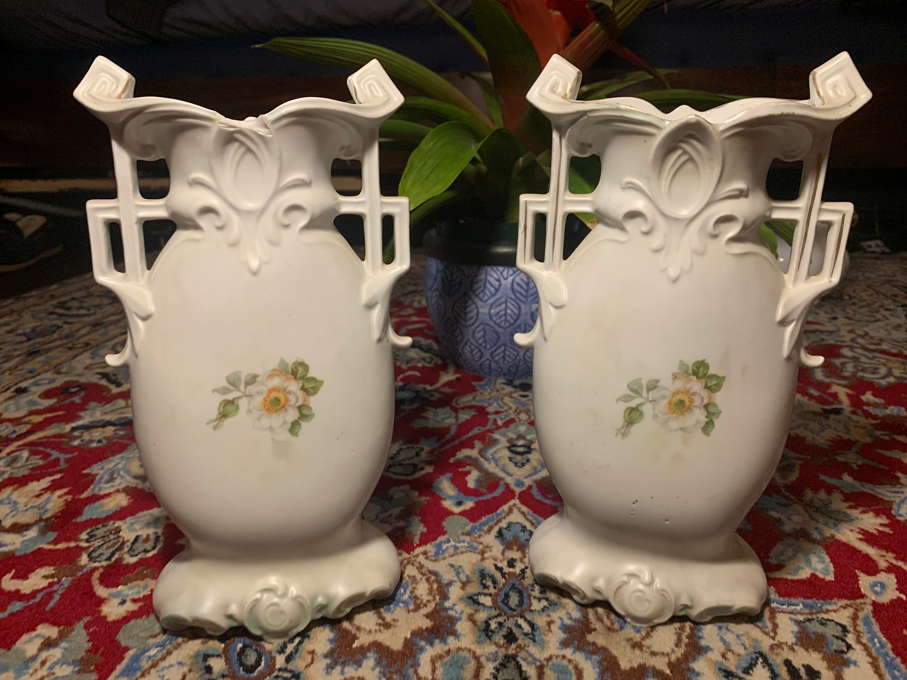 Pair of Hand Painted Porcelain IPF Vases Produced in Germany - Etsy